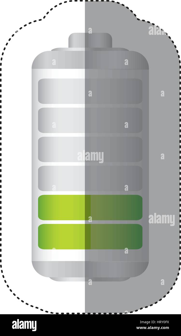 sticker battery symbol with level reduced energy charge Stock Vector ...