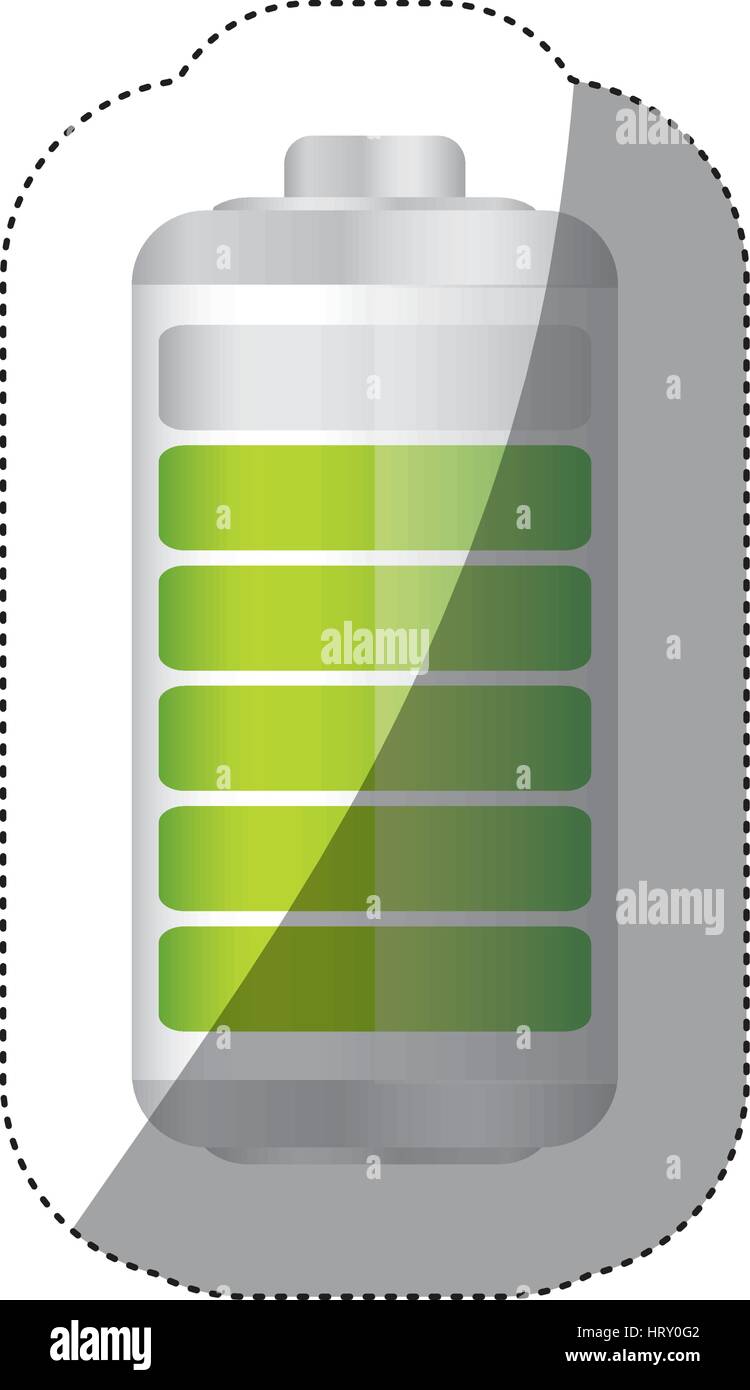 sticker battery symbol with level indicator charge Stock Vector Image ...