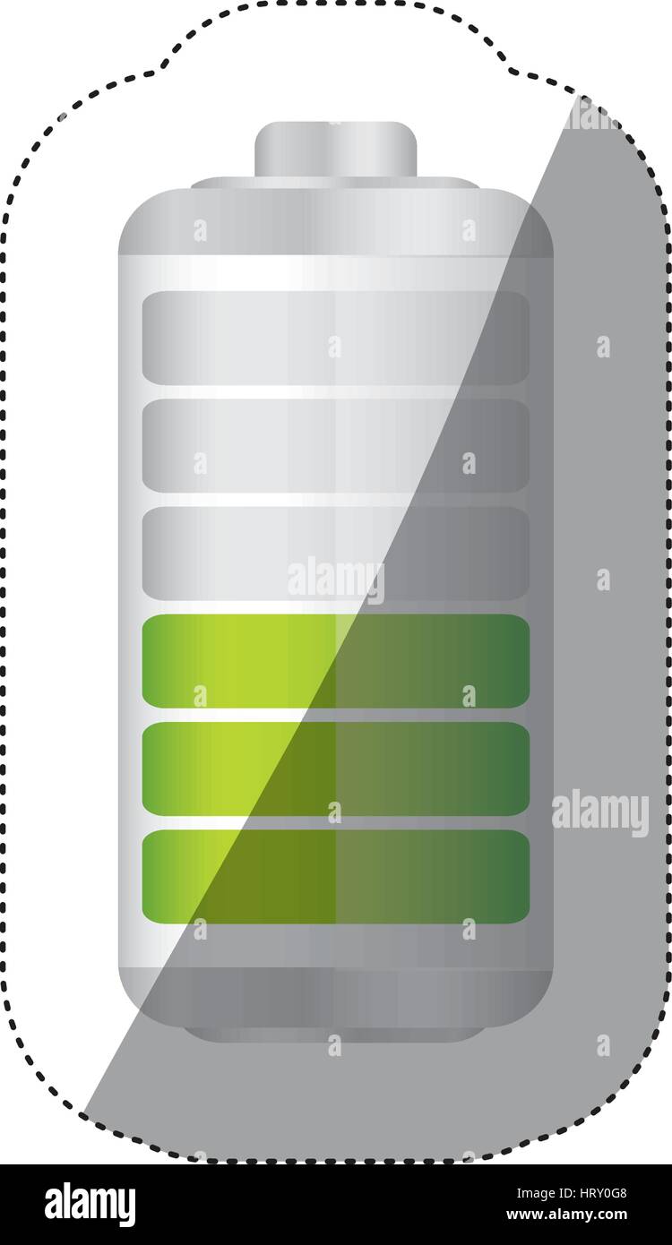sticker battery symbol with level medium charge Stock Vector Image ...