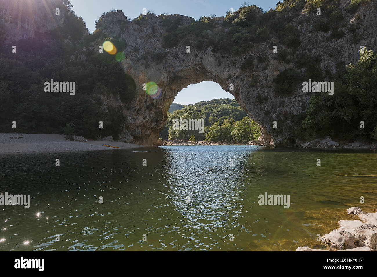 The Pont d'Arc is a large natural bridge, located in the Ardèche ...