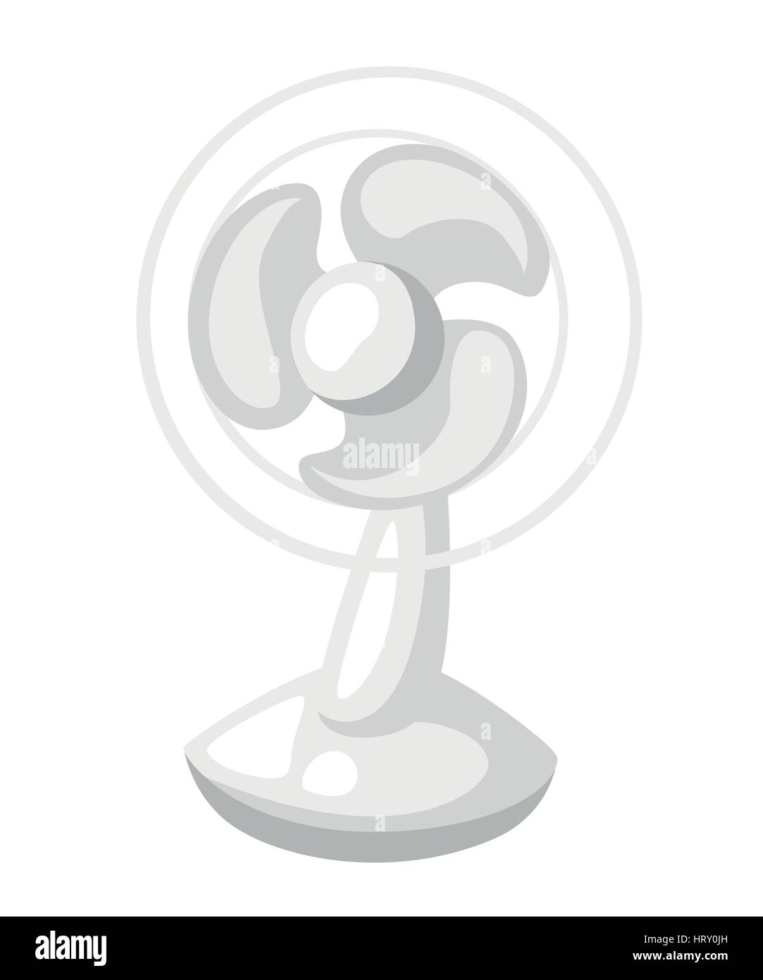 Fan, home climate equipment flat front view isolated on white ...