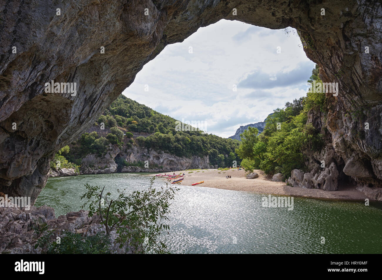 The Pont d'Arc is a large natural bridge, located in the Ardèche ...