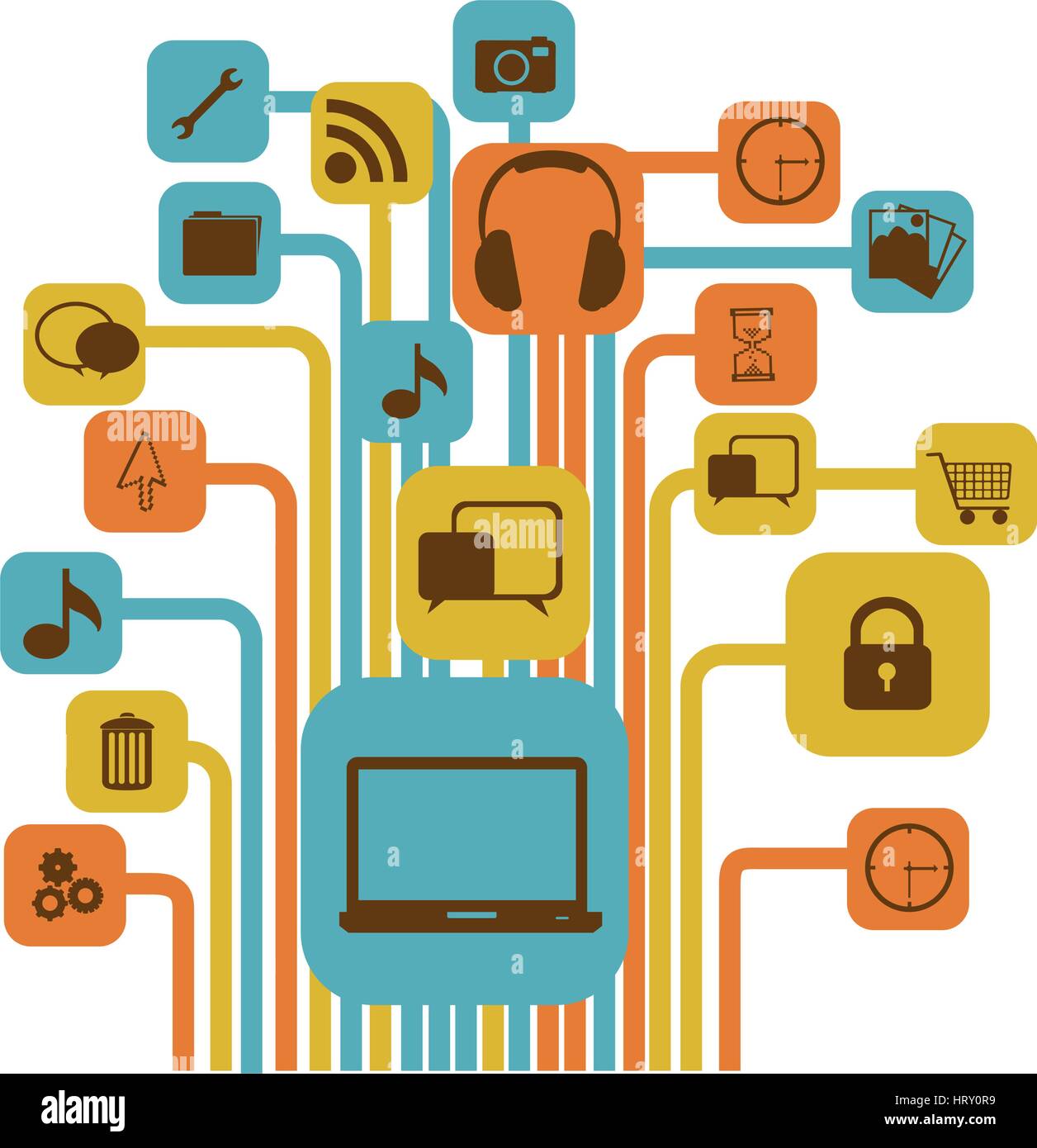 color background with computer icons Stock Vector Image & Art - Alamy