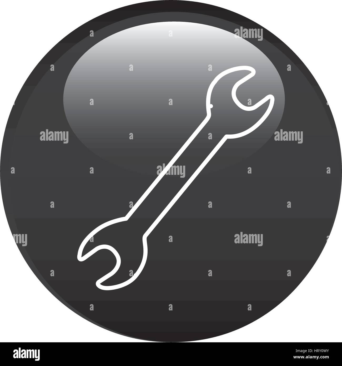 black circular frame with wrench tool icon Stock Vector Image & Art - Alamy