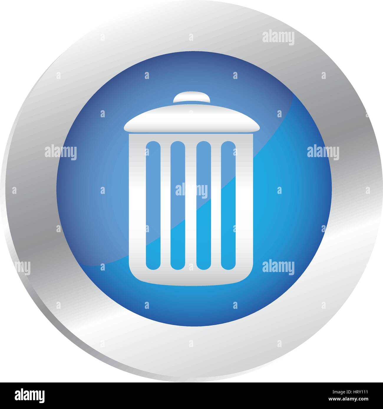 color circular emblem with trash container icon Stock Vector Image ...