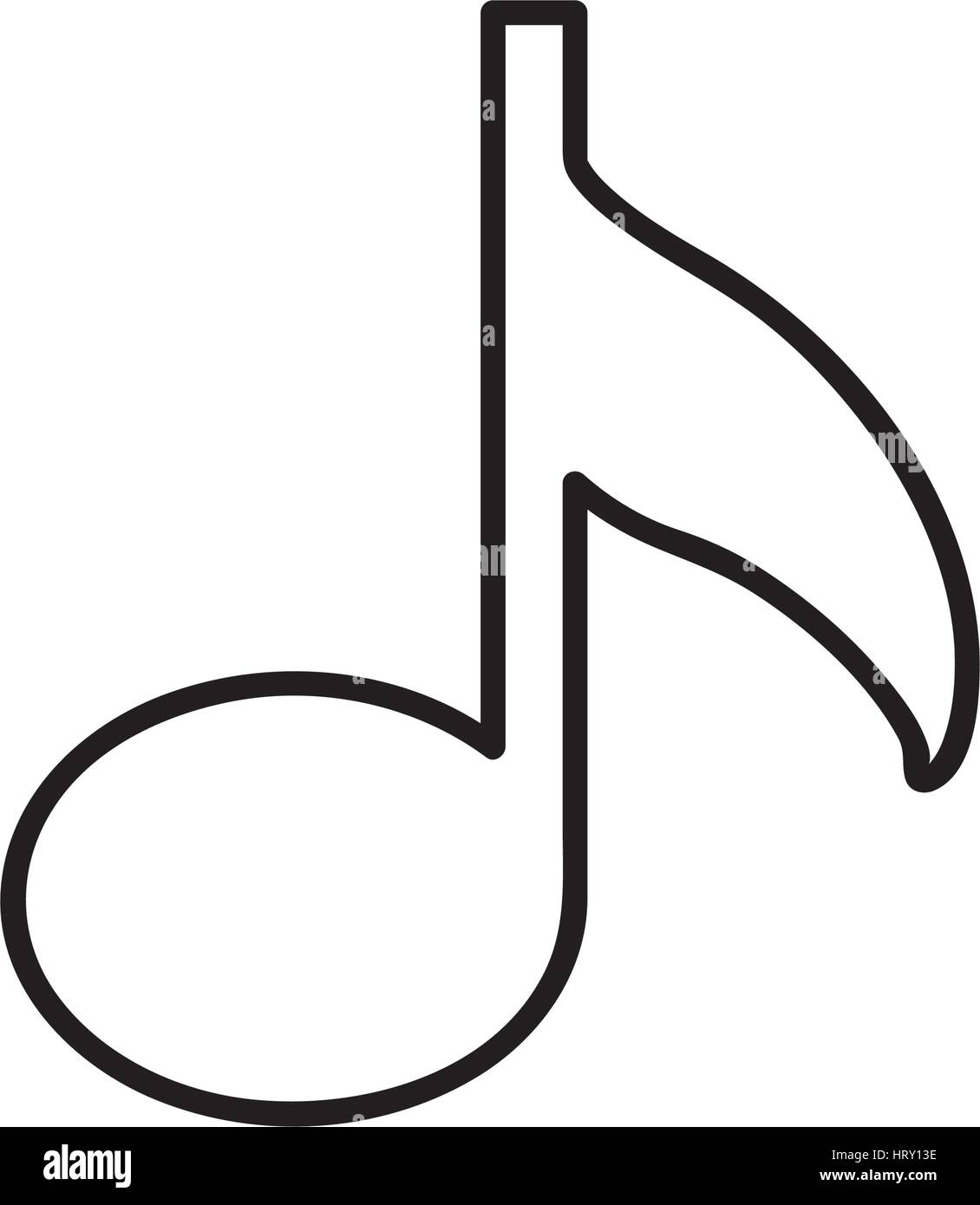 monochrome contour with musical note Stock Vector Image & Art - Alamy