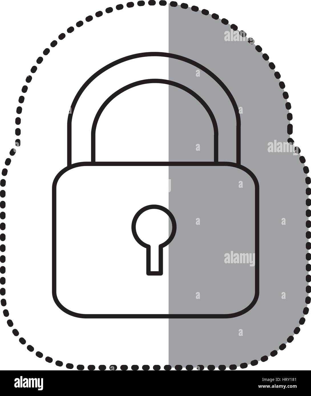 monochrome contour sticker with padlock Stock Vector Image & Art - Alamy