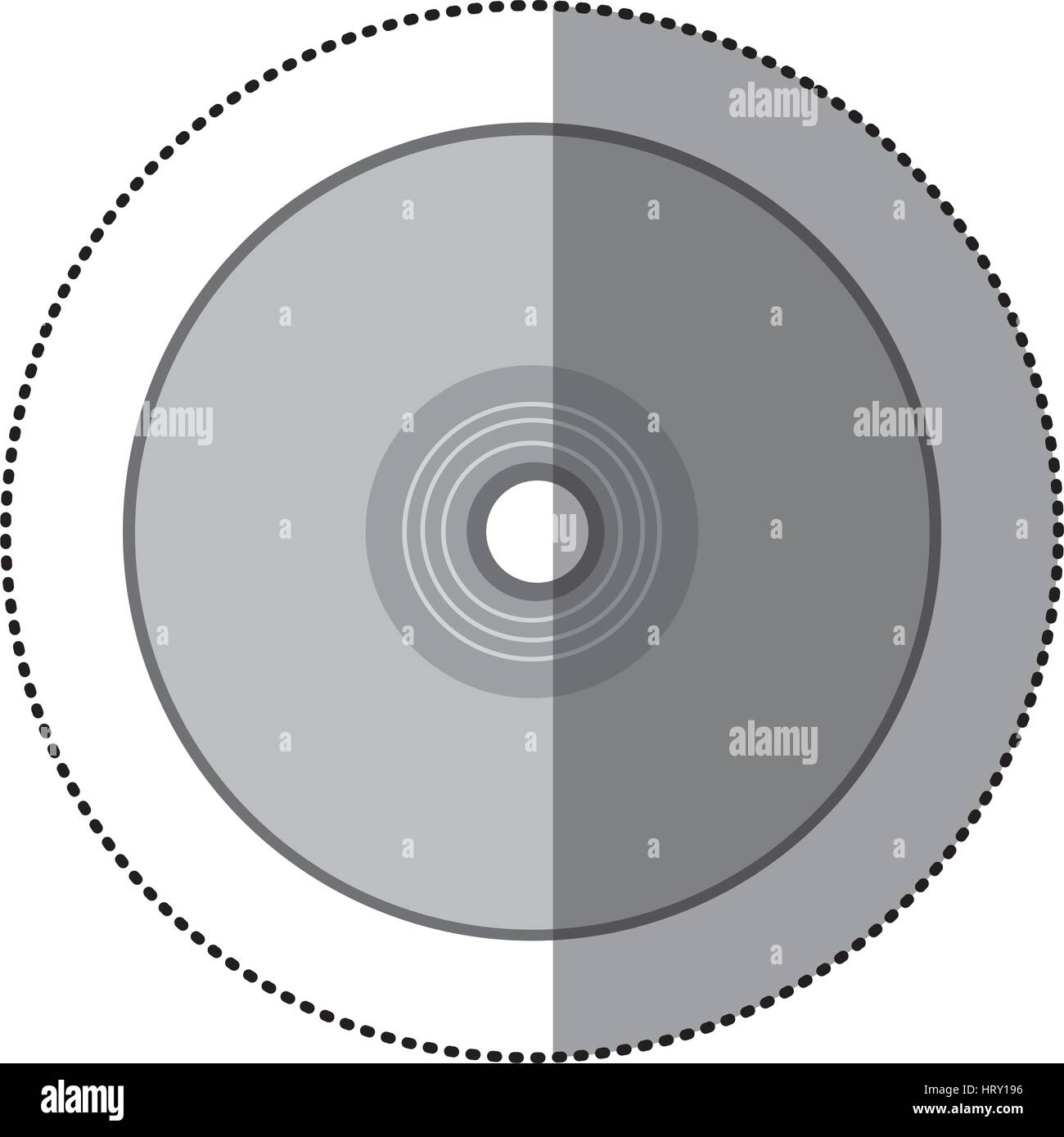 sticker grayscale silhouette with compact disc Stock Vector Image & Art ...