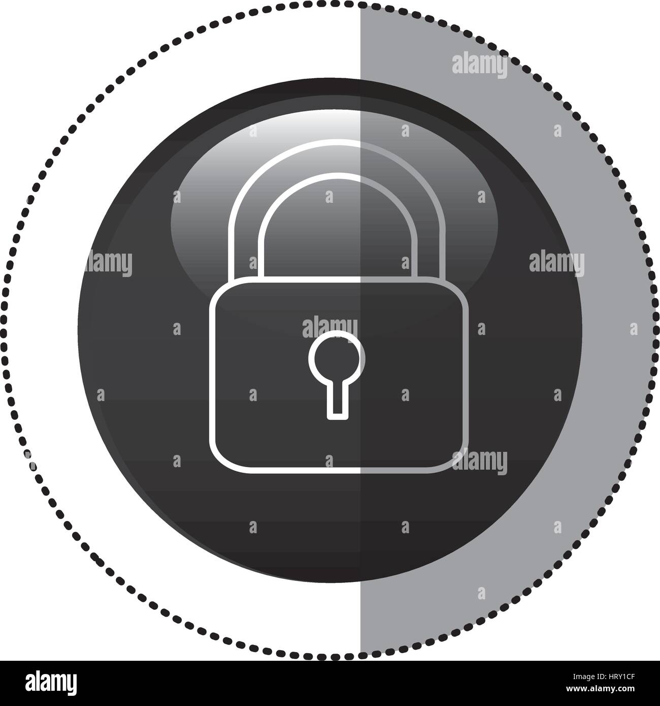 sticker black circular frame with padlock icon Stock Vector Image & Art ...