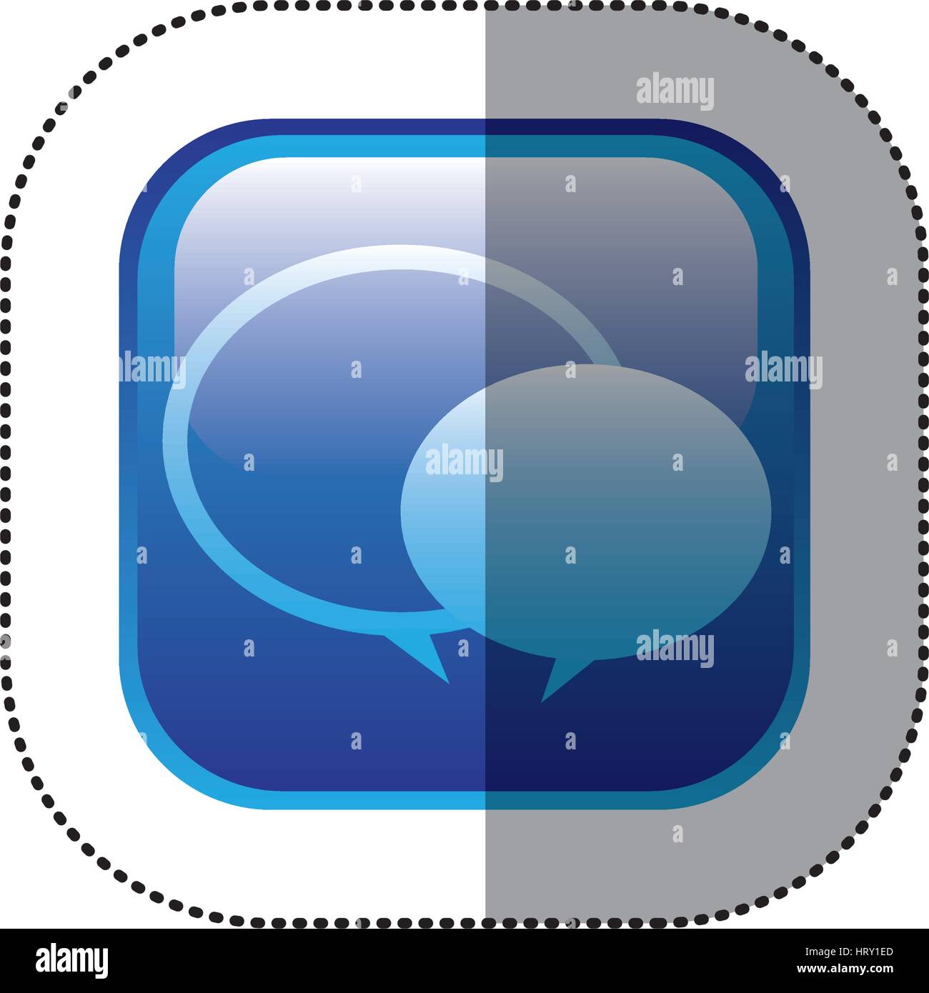 sticker blue square frame with speech bubbles Stock Vector Image & Art ...