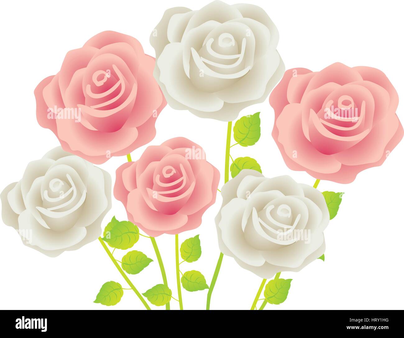 colorful bouquet roses floral design Stock Vector Image & Art - Alamy