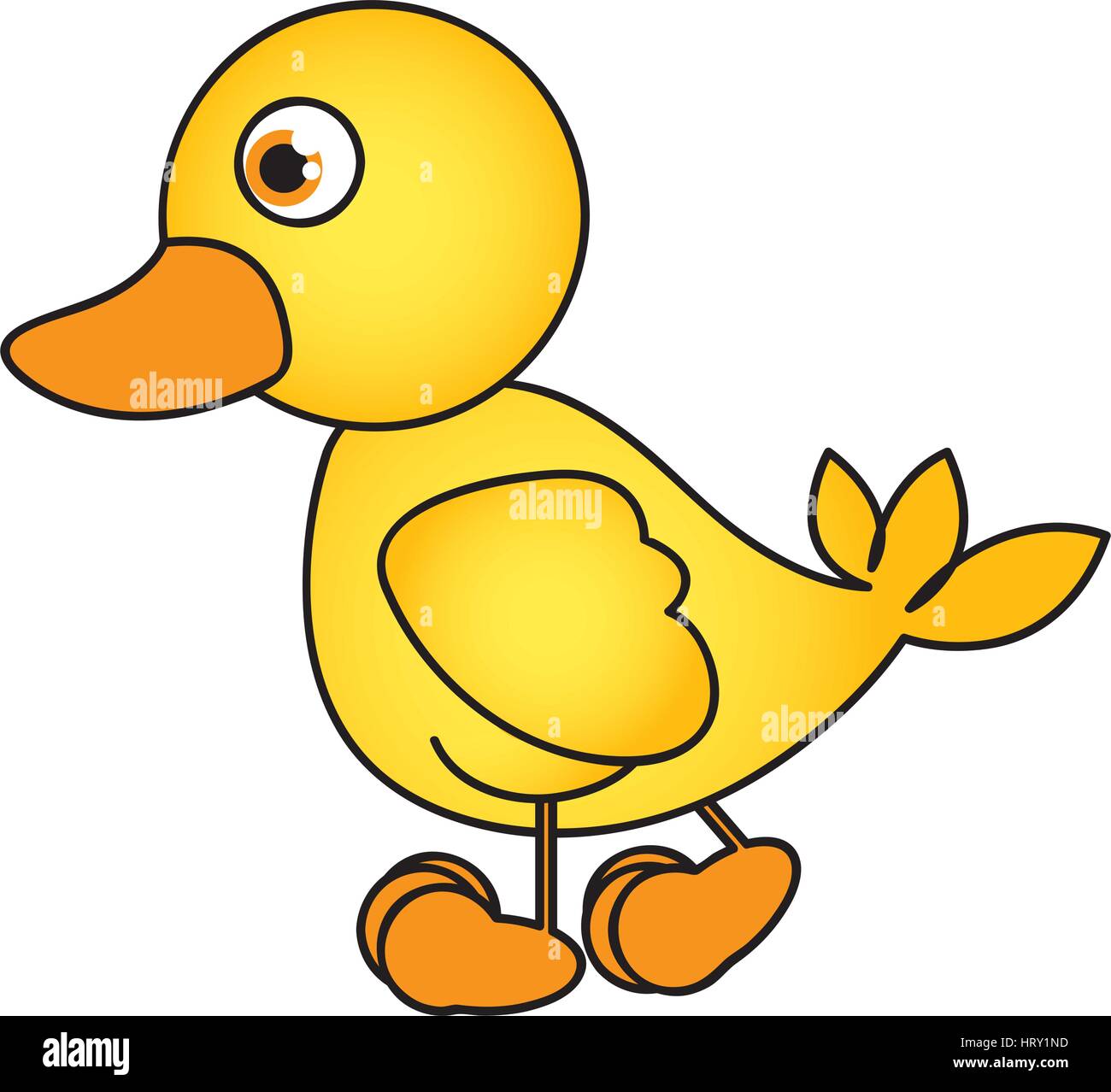 caricature yellow duck side view animal icon Stock Vector Image & Art ...