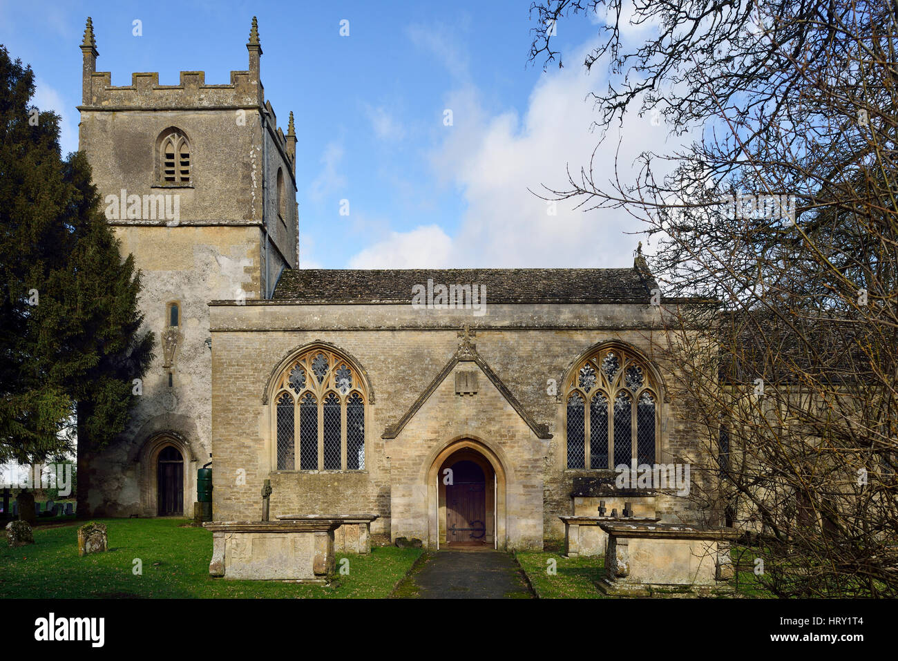 St. Marys Norman Church, Beverston Gloucestershire Stock Photo - Alamy
