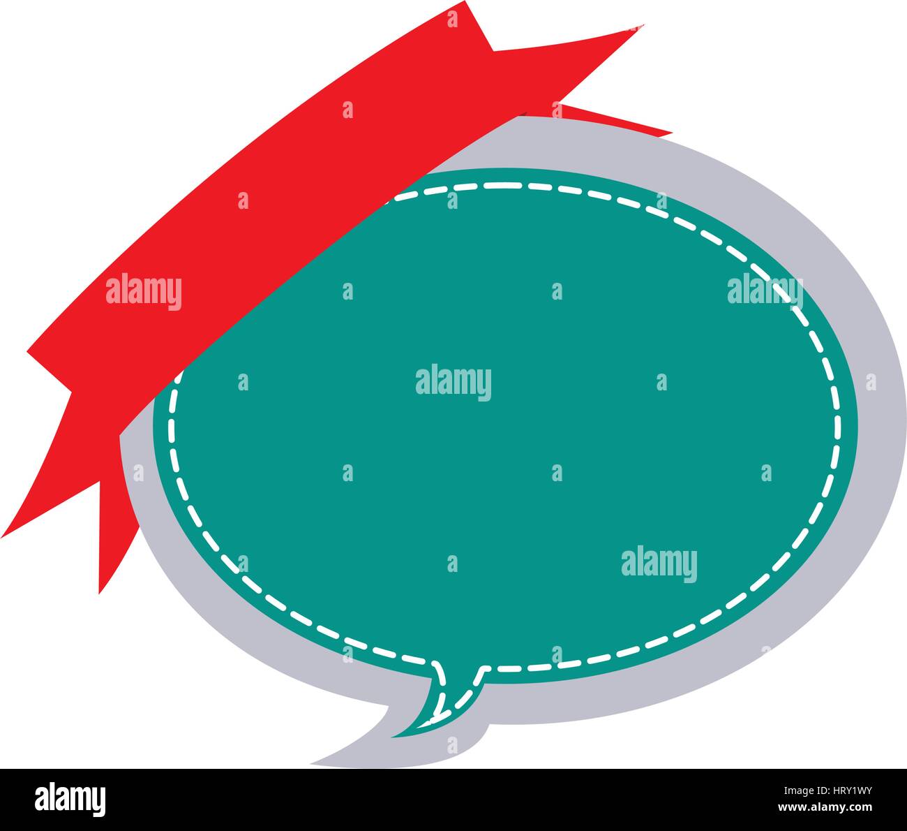 sticker balloon dialog box design with ribbon Stock Vector Image & Art ...