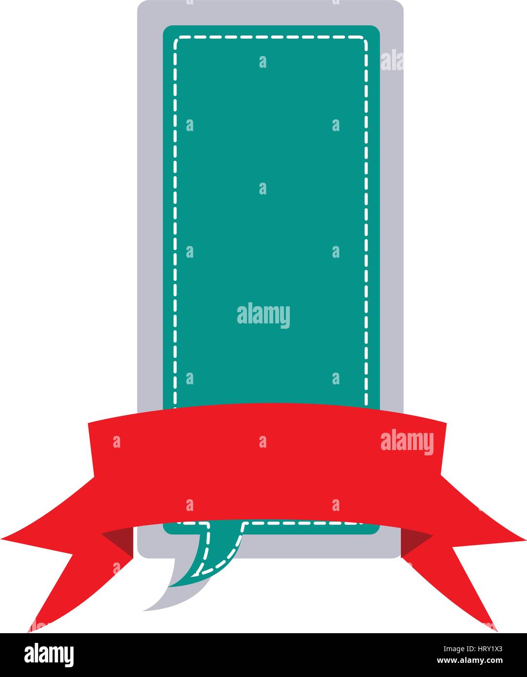 sticker large rectangle dialog box design with ribbon Stock Vector ...