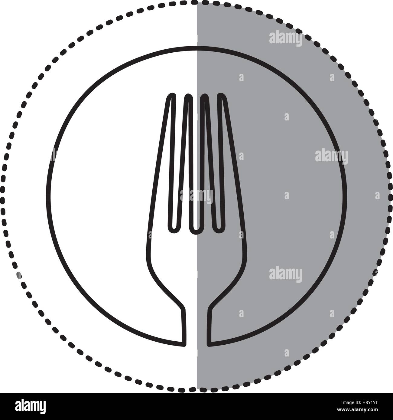 sticker with sketch of fork in circle Stock Vector Image & Art - Alamy