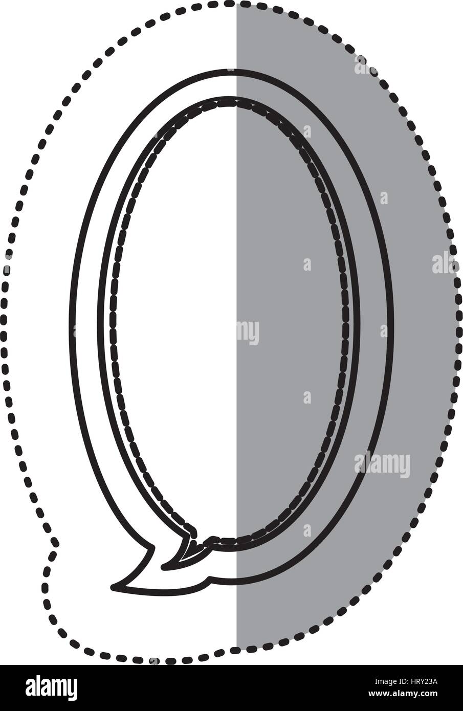 monochrome contour sticker of large oval frame callout dialogue Stock ...
