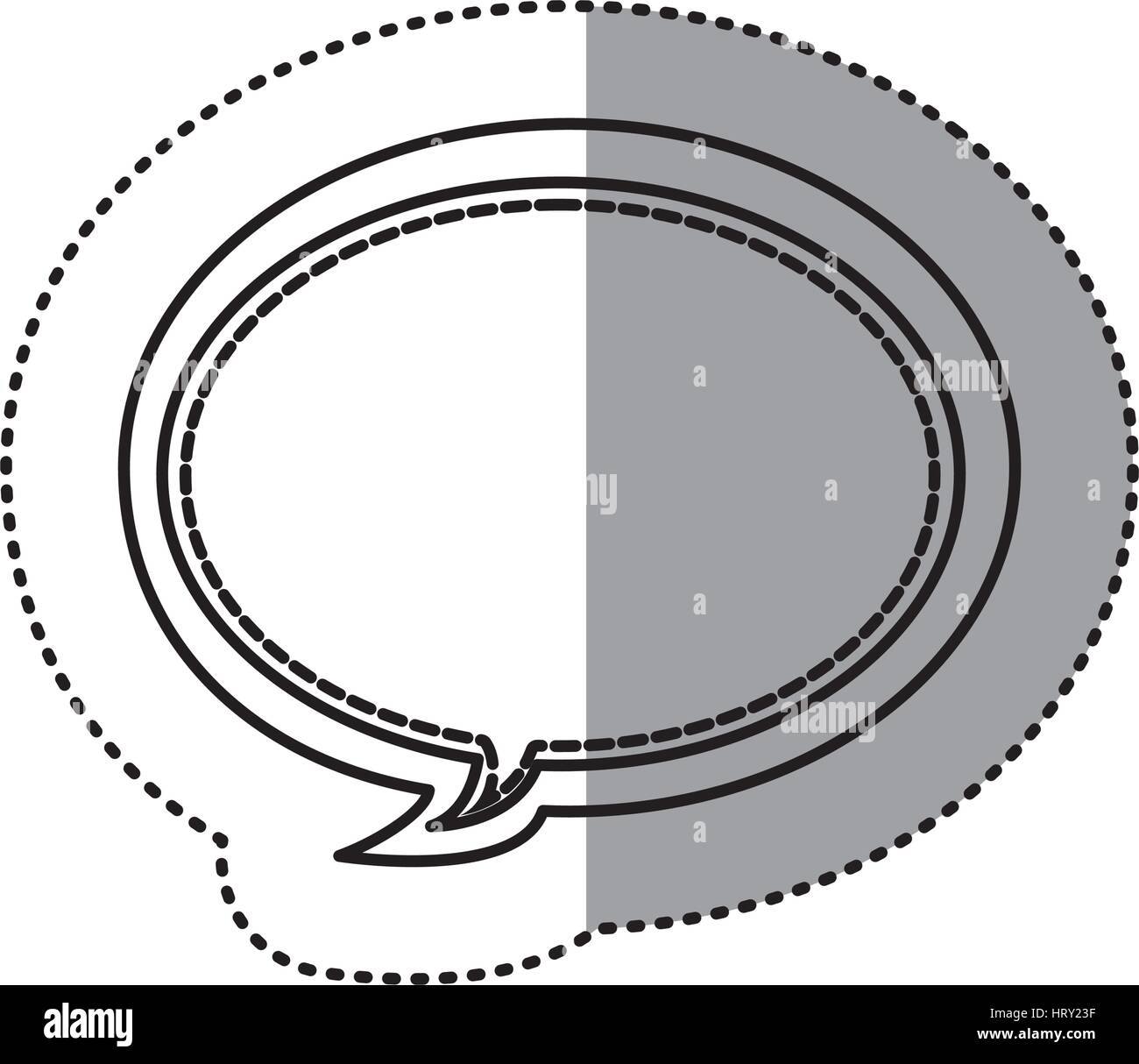 monochrome contour sticker of oval bubble frame callout dialogue Stock ...