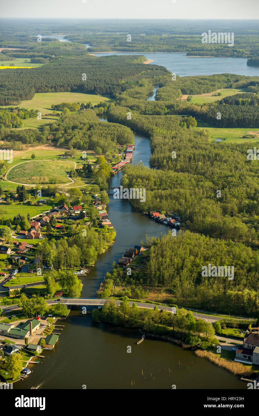 Boathouses on Lake Mirow and canal passage to Zotzensee, Mirow ...