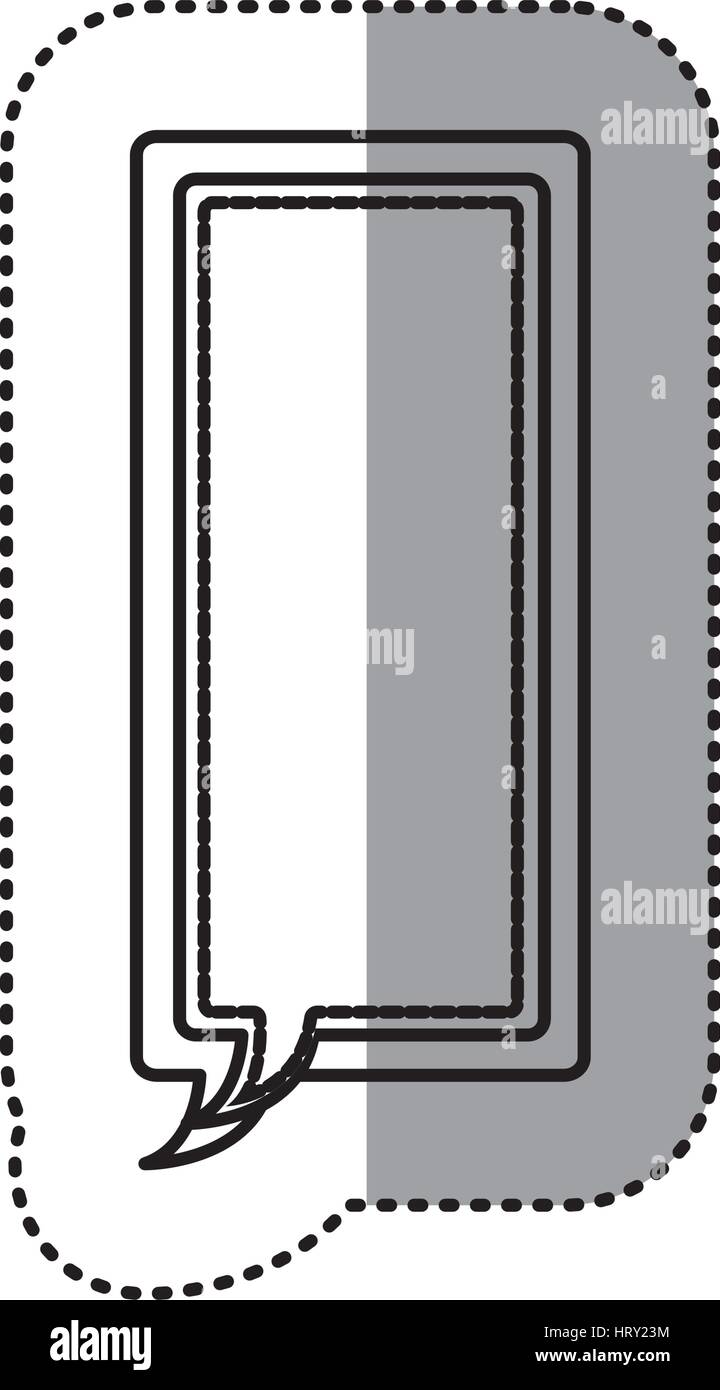 monochrome contour sticker of large rectangle frame callout dialogue ...