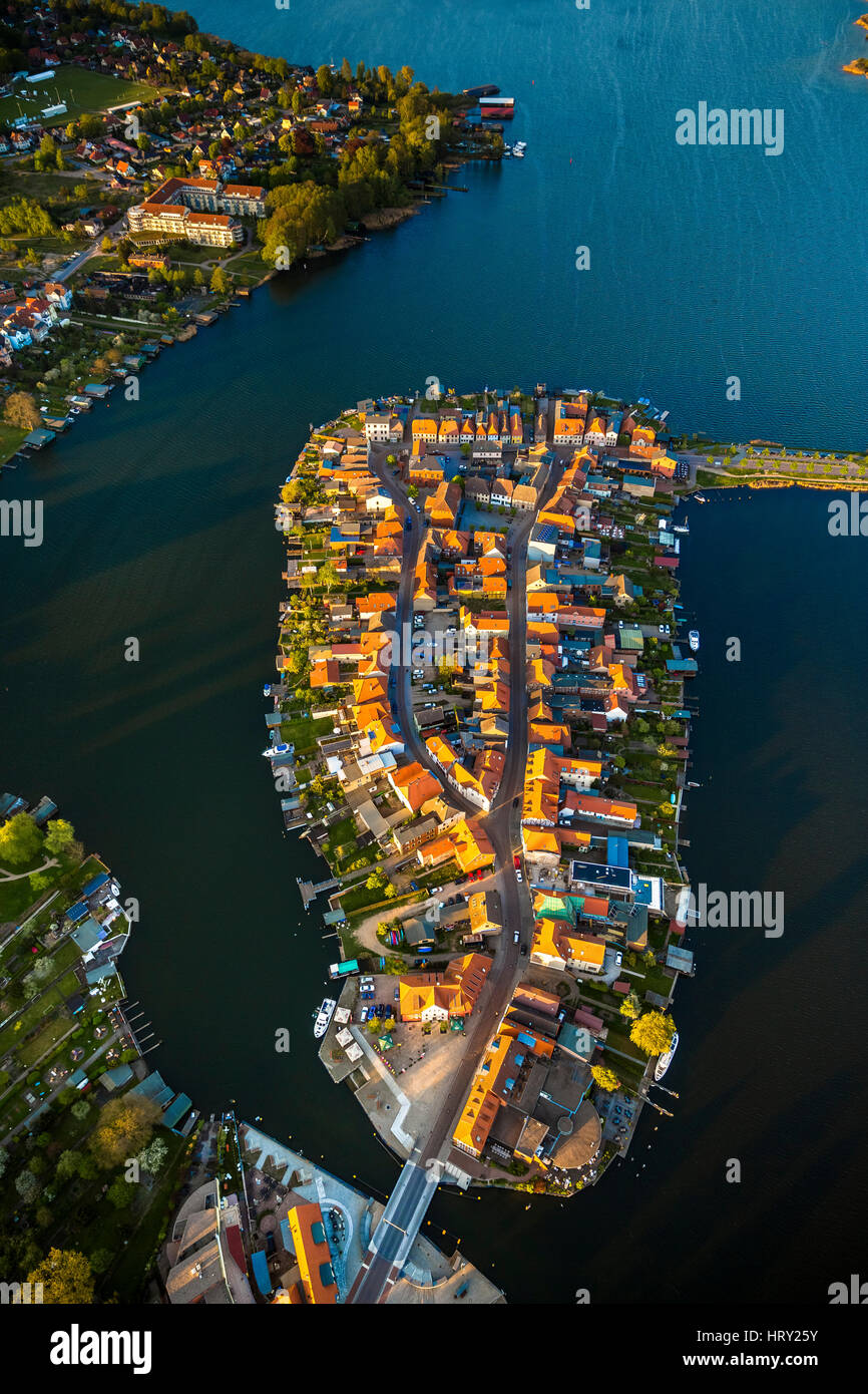 Malchow with Malchow Lake and Old Town Island with Alter Markt, Malchow ...