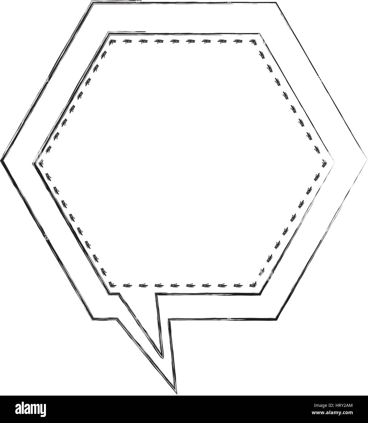 monochrome blurred contour of hexagon frame callout dialogue Stock ...