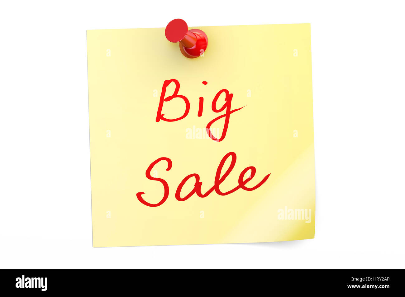 Big Sale text on a sticky note, 3D rendering Stock Photo - Alamy