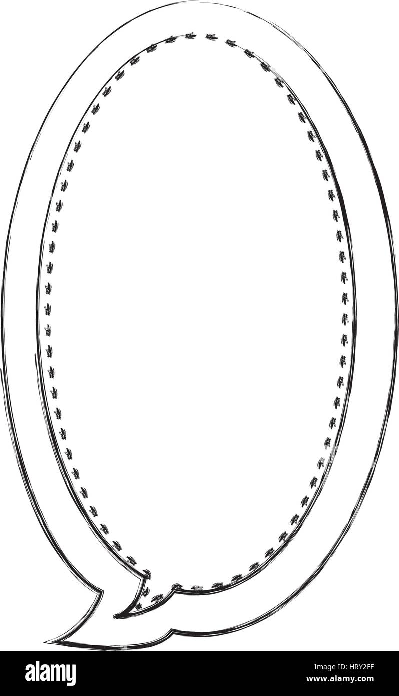 monochrome blurred contour of large oval frame callout dialogue Stock ...
