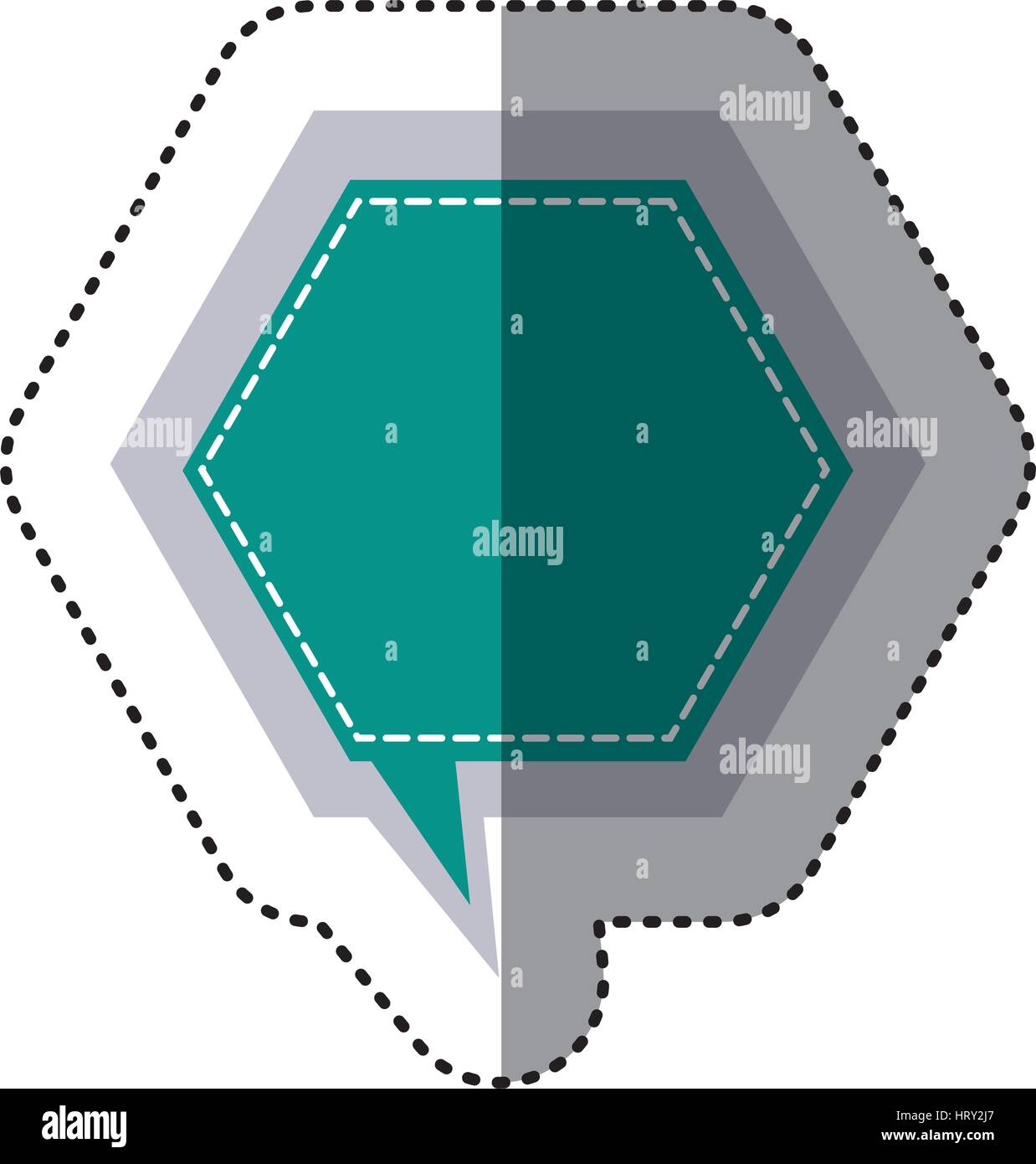 color sticker hexagon frame callout dialogue Stock Vector Image & Art ...