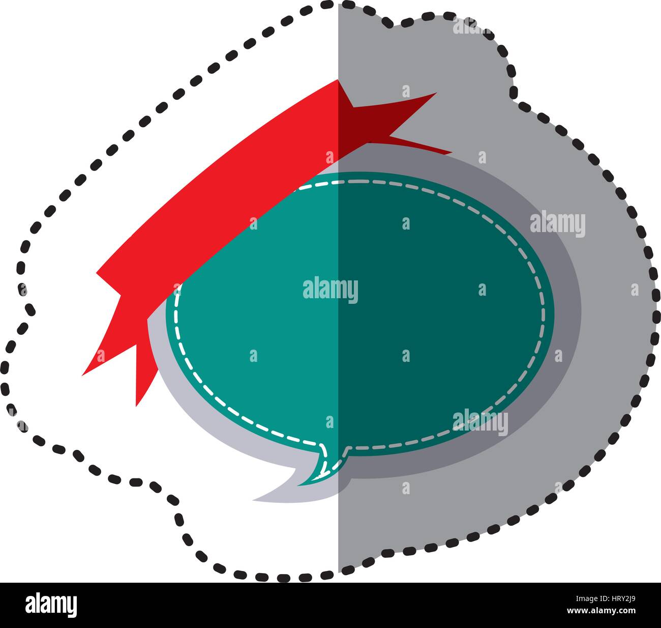 sticker balloon dialog box design with ribbon Stock Vector Image & Art ...