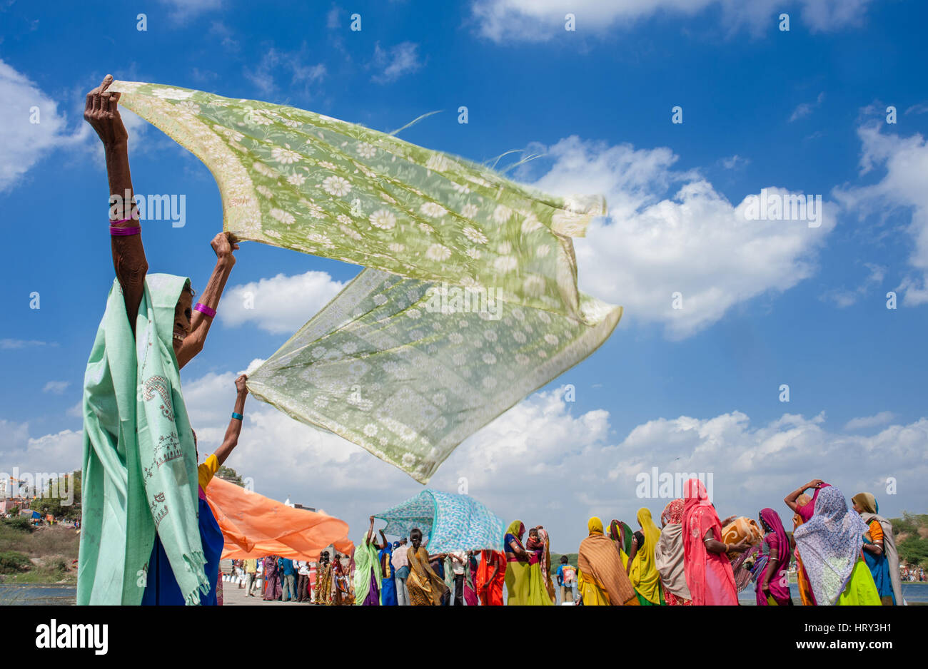 Scarf blowing in wind hi-res stock photography and images - Alamy