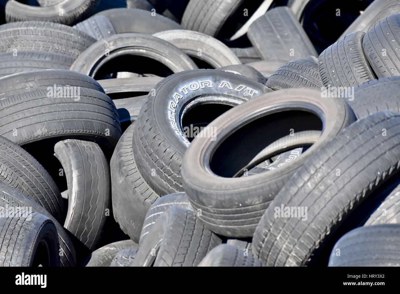 Mountain of used car tires Stock Photo - Alamy