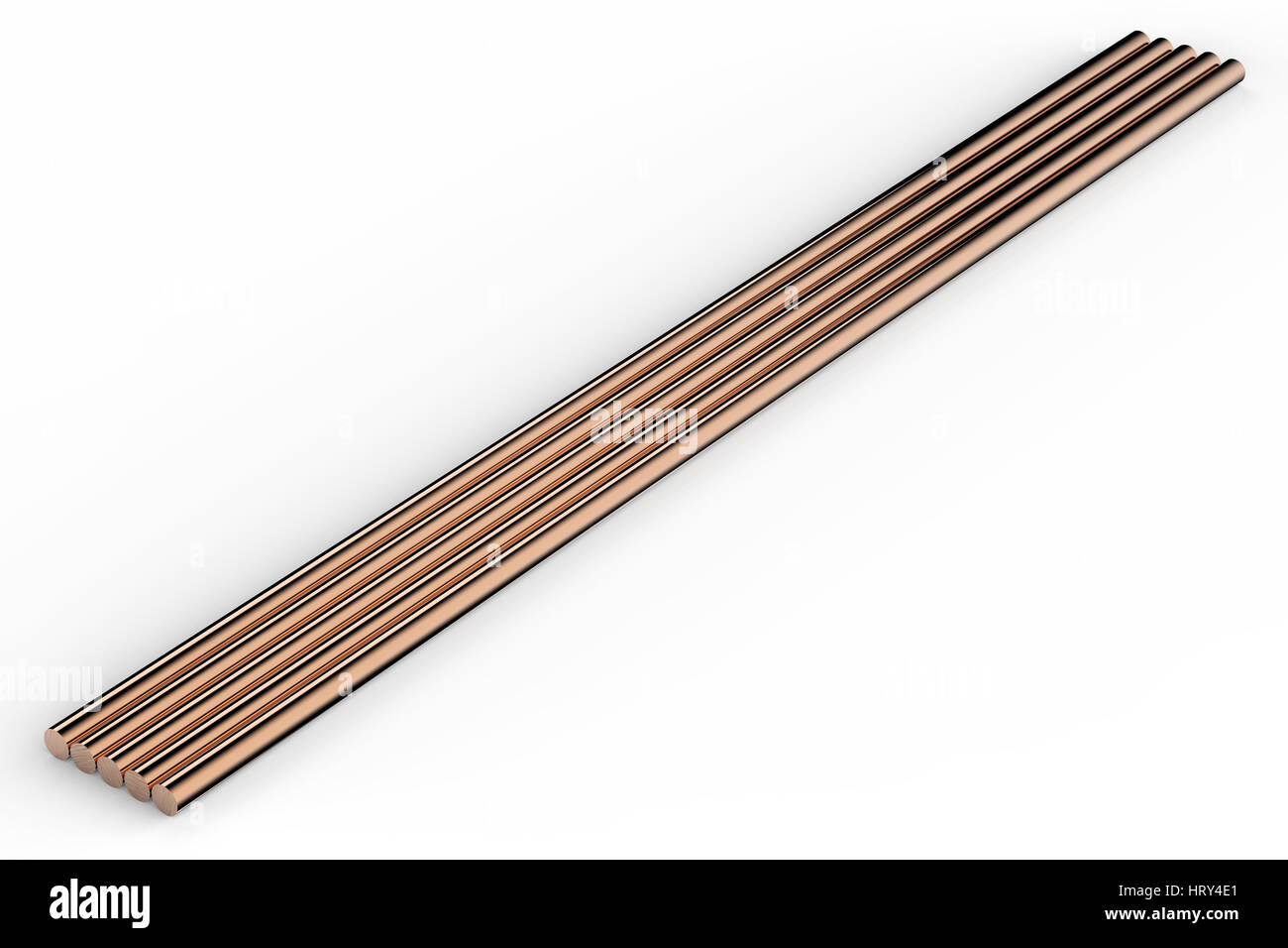 3d rendering shiny copper pipes or bronze pipes Stock Photo - Alamy
