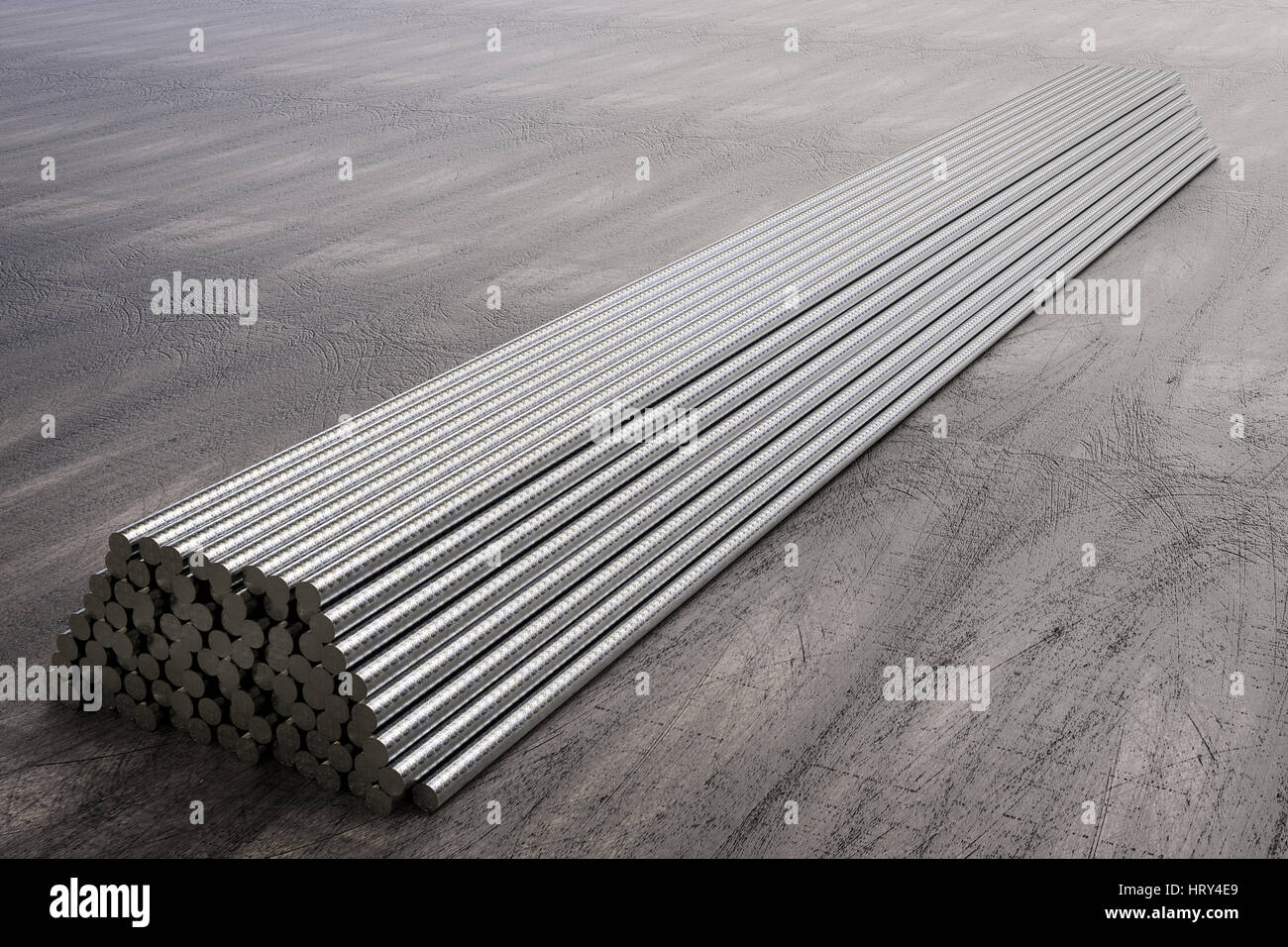 3d rendering heap of metal pipes Stock Photo - Alamy