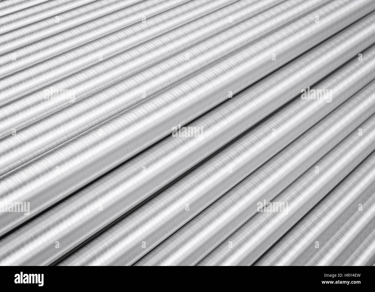 3d rendering shiny metal pipe background Stock Photo - Alamy