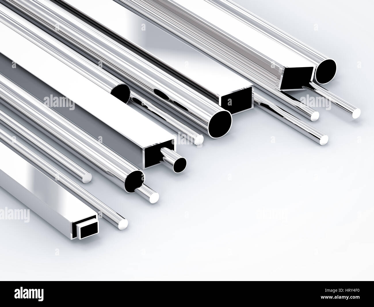 3d rendering circular pipes and square pipes Stock Photo - Alamy