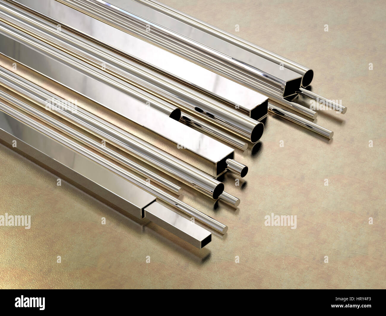 3d rendering circular pipes and square pipes Stock Photo - Alamy