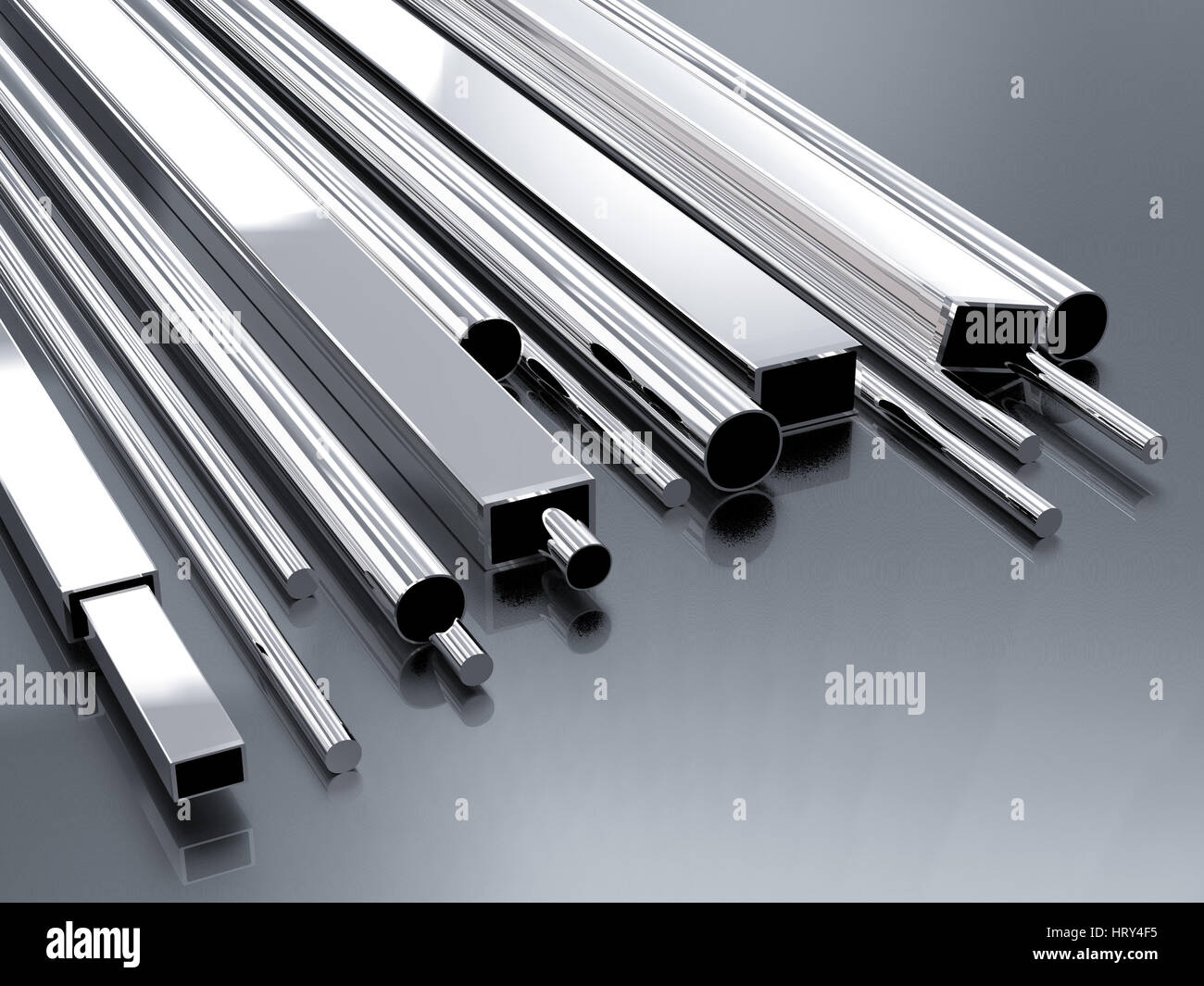 3d rendering circular pipes and square pipes Stock Photo - Alamy