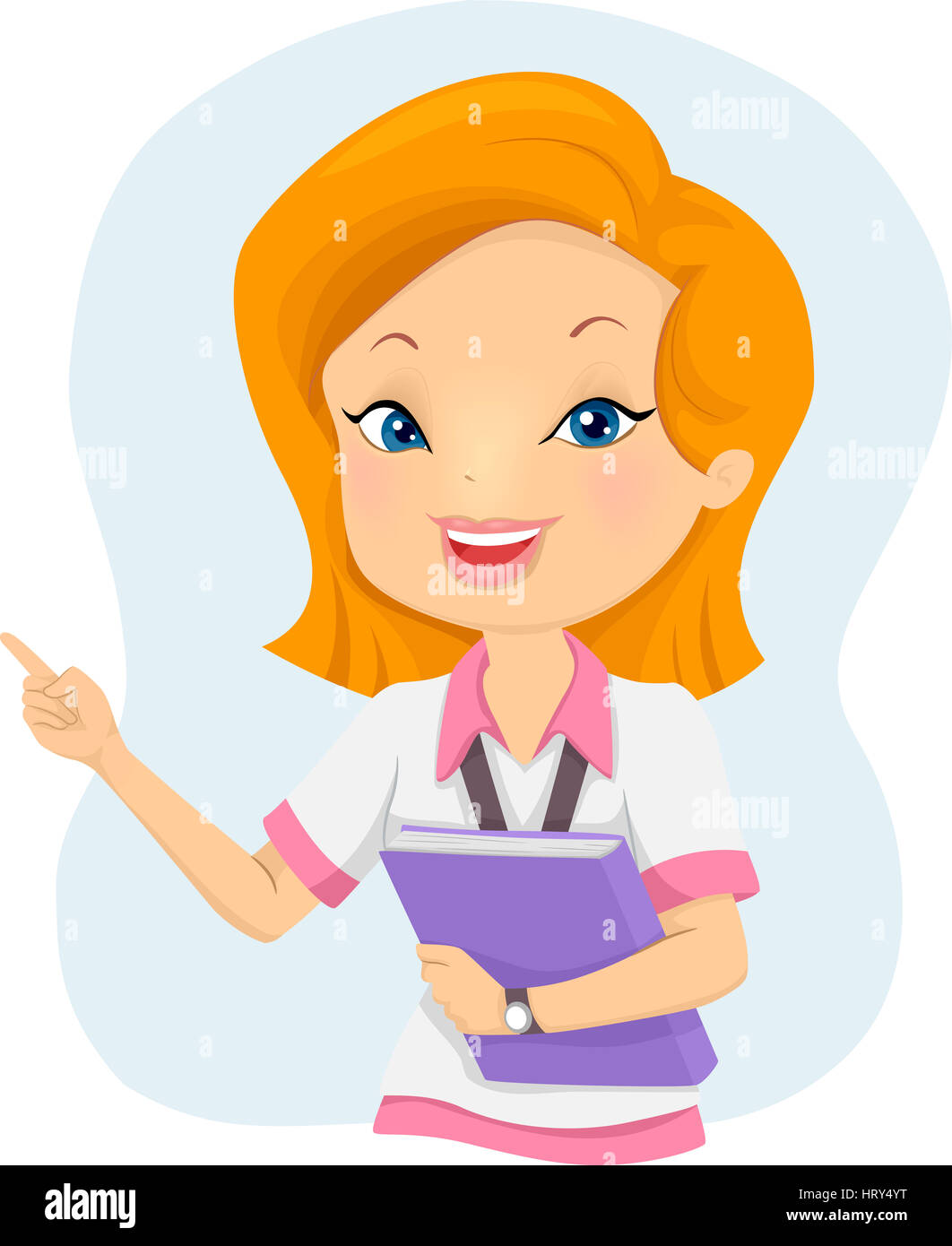 Illustration of a Girl Student holding a Book while pointing at ...