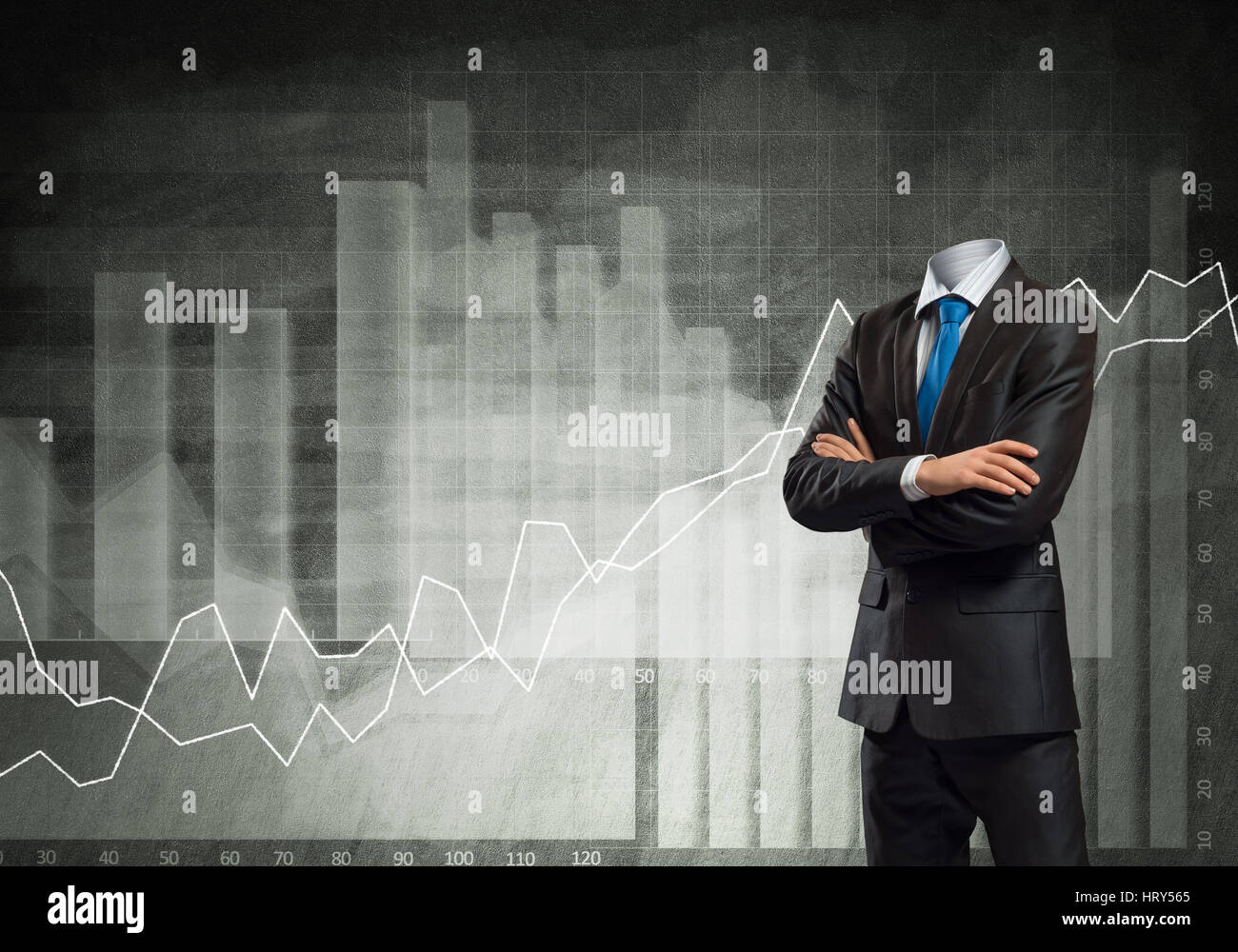 Headless businessman with arms crossed on chest in black suit Stock ...