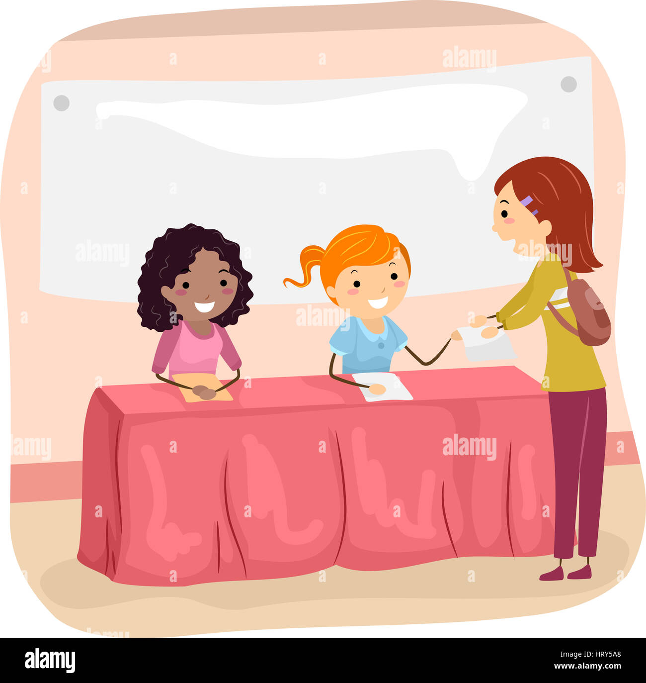 Illustration of Members of a School Club Recruiting New Members Stock ...