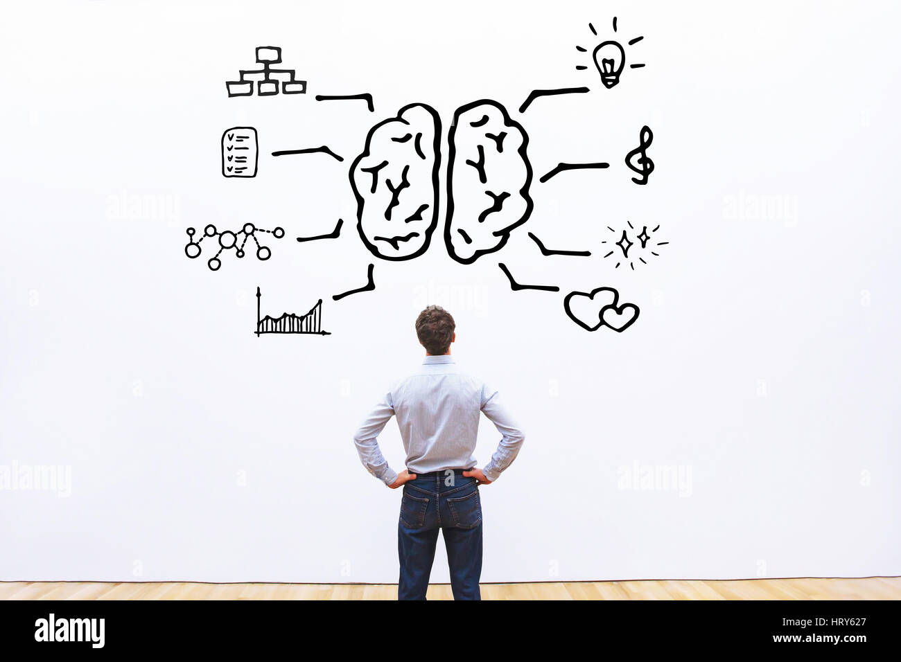 human brain right left concept Stock Photo - Alamy