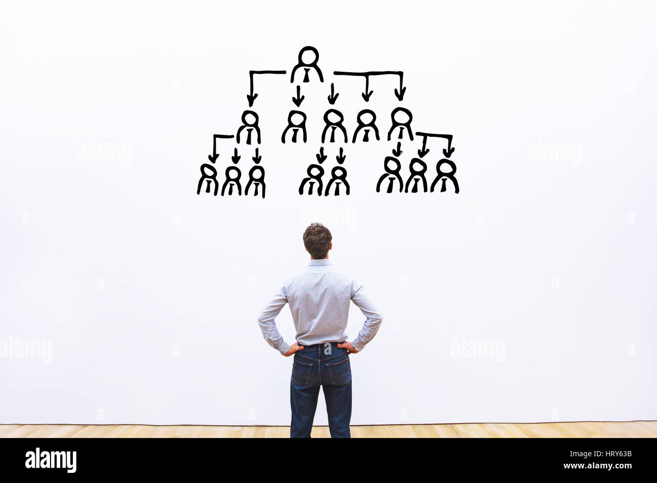 delegation concept, ceo delegating tasks to employees of the company ...