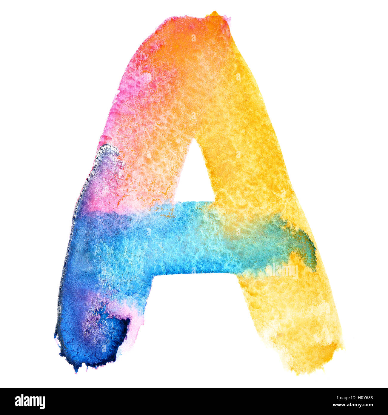 Letter A - colorful watercolor abc Stock Photo - Alamy