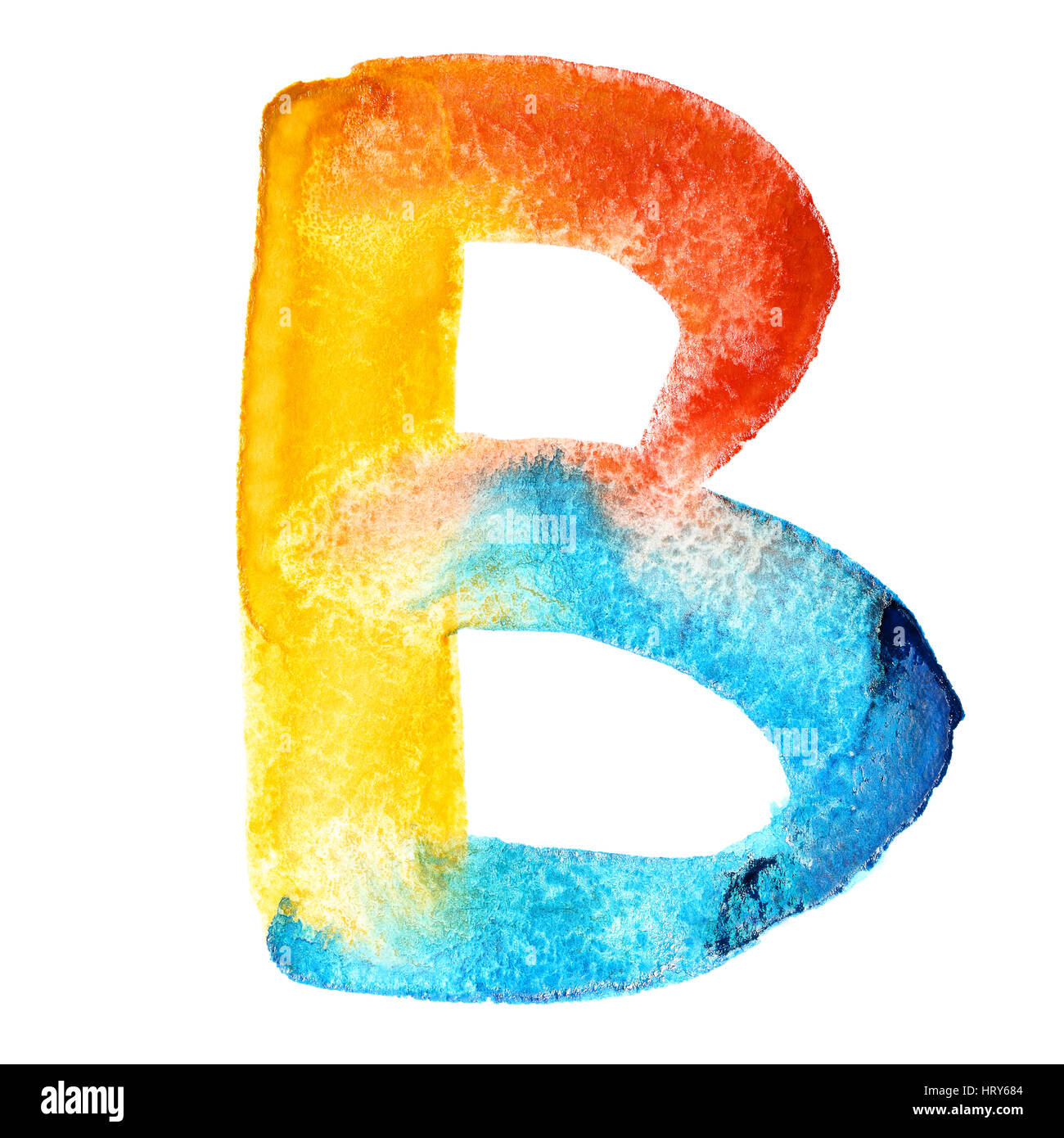 Letter B - colorful watercolor abc Stock Photo - Alamy