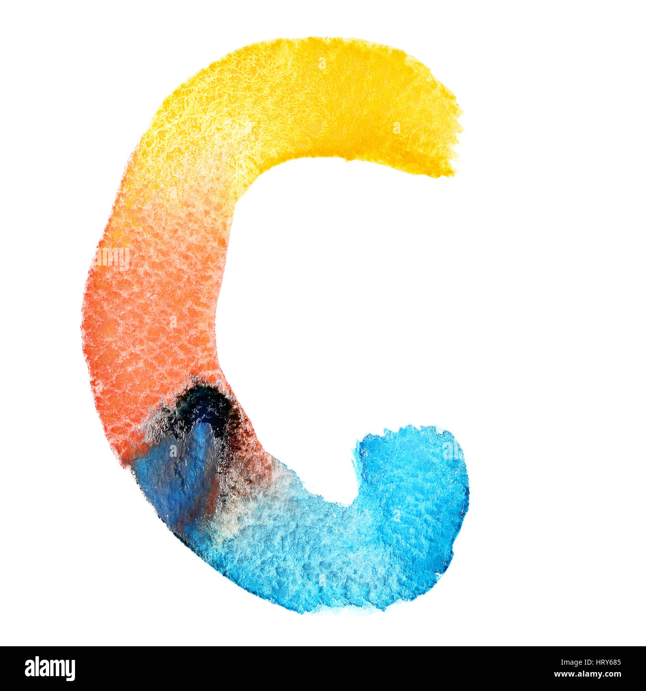 Letter C - colorful watercolor abc Stock Photo - Alamy