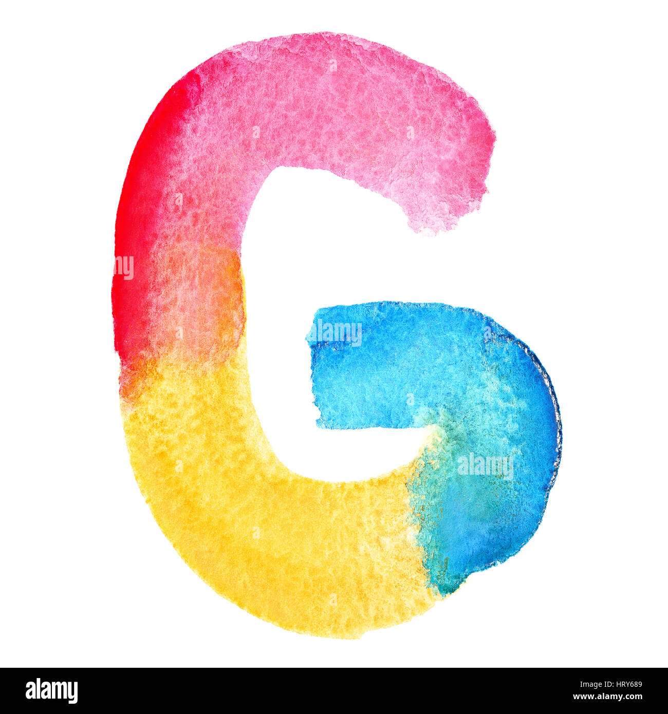 Letter G - colorful watercolor abc Stock Photo - Alamy