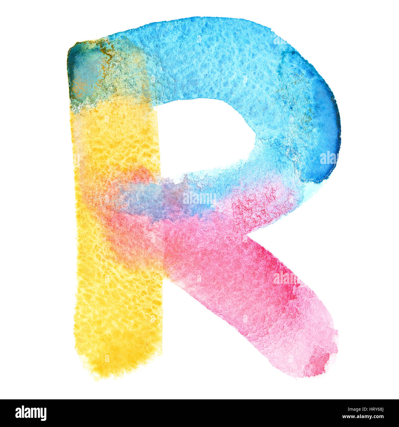 Letter R - colorful watercolor abc Stock Photo - Alamy