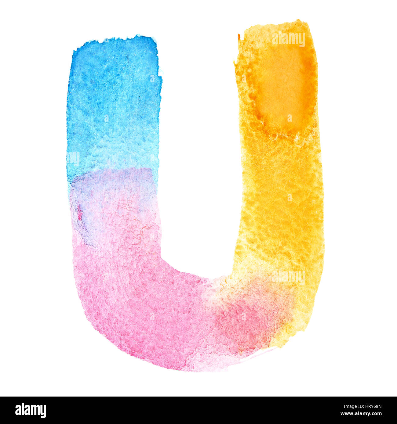 Letter U - colorful watercolor abc Stock Photo - Alamy