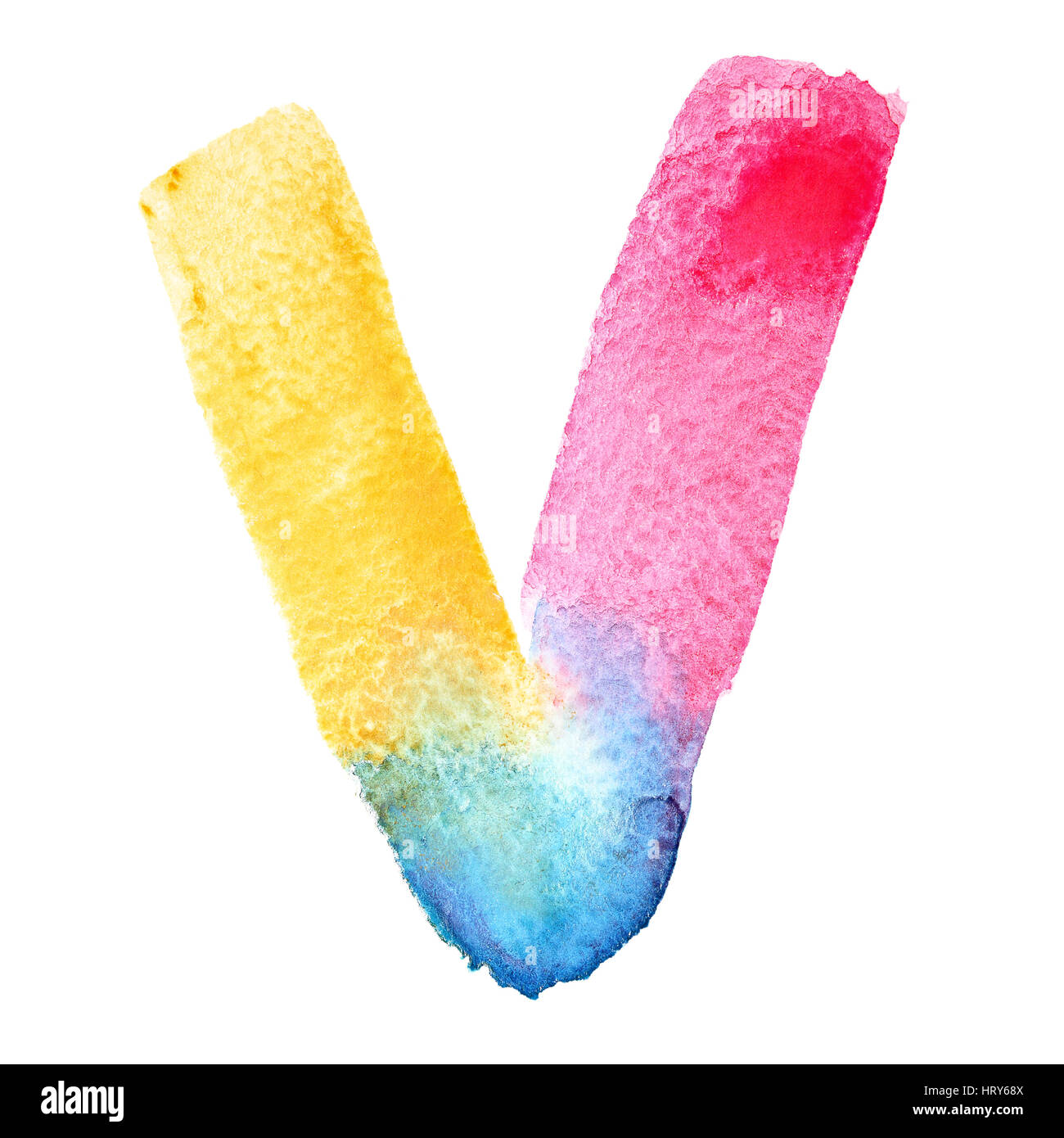 Letter V - colorful watercolor abc Stock Photo - Alamy